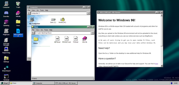 Windows 96 | Você pode usar (na web e de graça) o SO que a Microsoft ...